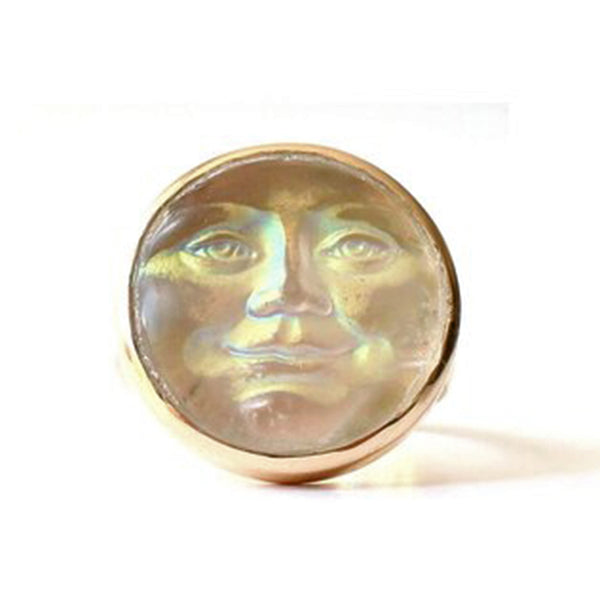Vintage 9ct Gold Carved Moon Face Ring – MillysMarvels